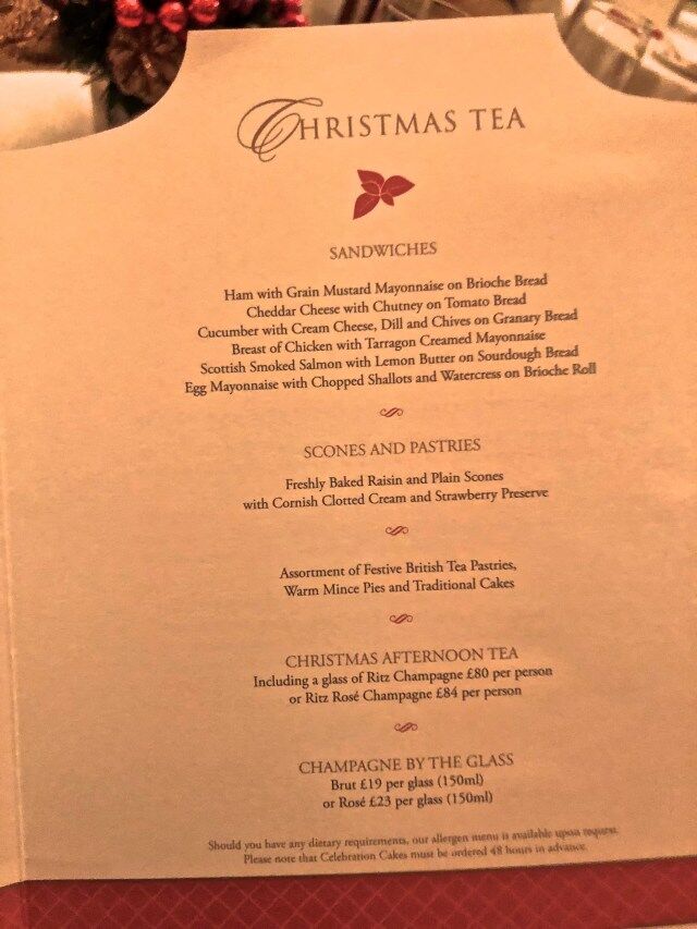 My Christmas Afternoon Tea experience at The Ritz in London